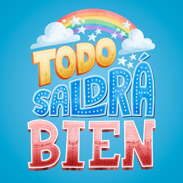 Todo estará bien en letras en español | Vector Gratis Todo estará bien en letras en español | Vector Gratis