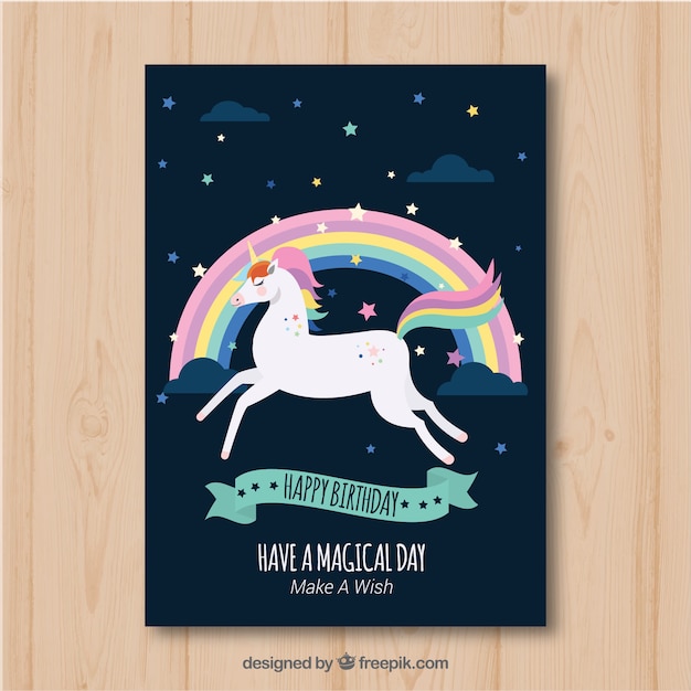 Geburtstagskarte mit Einhorn und Regenbogen | Download der kostenlosen ... Geburtstagskarte mit Einhorn und Regenbogen | Download der kostenlosen ...