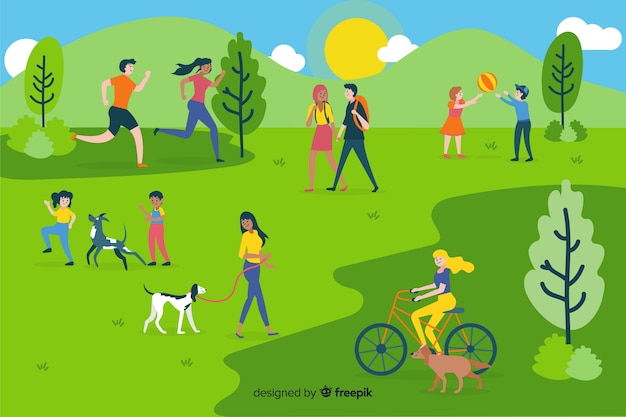 Menschen im park | Kostenlose Vektor Menschen im park | Kostenlose Vektor