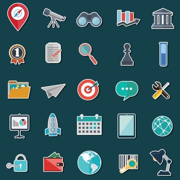 Mit farbigen icons sammlung | Kostenlose Vektor Mit farbigen icons sammlung | Kostenlose Vektor