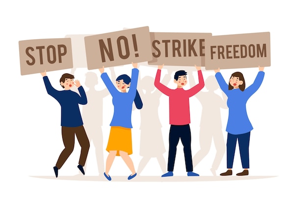 Streik und freiheit retten stoppen das rassismuskonzept | Kostenlose Vektor Streik und freiheit retten stoppen das rassismuskonzept | Kostenlose Vektor