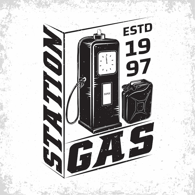 Vintage tankstellen-logo-design | Premium-Vektor Vintage tankstellen-logo-design | Premium-Vektor