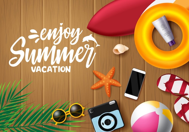 Aproveite o design de banner vetorial de verão aproveite o texto de ... Aproveite o design de banner vetorial de verão aproveite o texto de ...