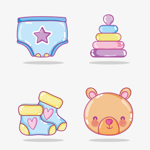 Bebê desenhos animados coleção ilustração vetorial design gráfico ... Bebê desenhos animados coleção ilustração vetorial design gráfico ...