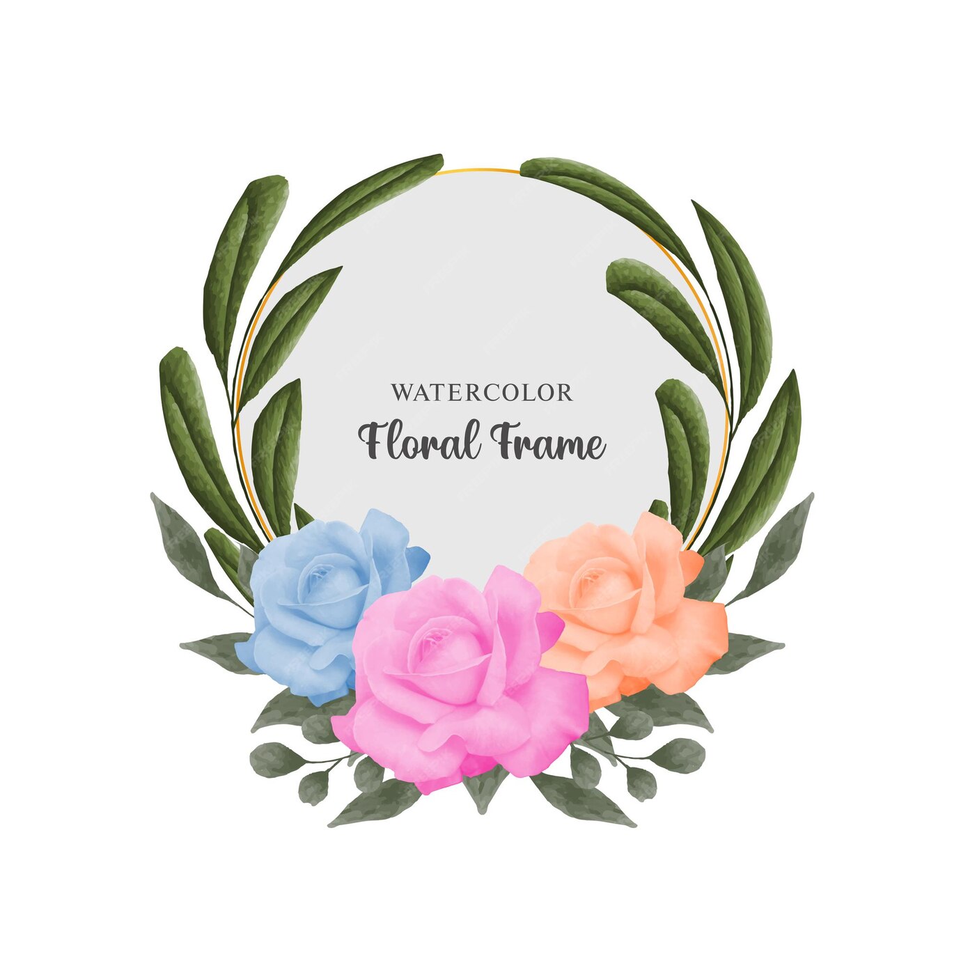 Belo design de moldura floral em aquarela | Vetor Premium Belo design de moldura floral em aquarela | Vetor Premium