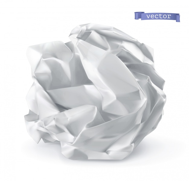 Bola De Papel Amassado Vetor Premium