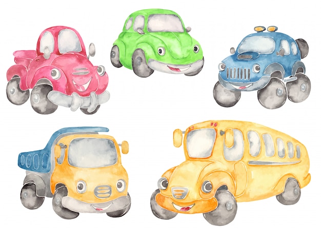 Carros bonitos dos desenhos animados | Vetor Premium Carros bonitos dos desenhos animados | Vetor Premium