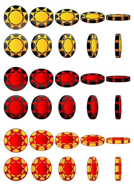 Coleção de fichas de cassino coloridas 3d, rotação do jogo de animação ... Coleção de fichas de cassino coloridas 3d, rotação do jogo de animação ...