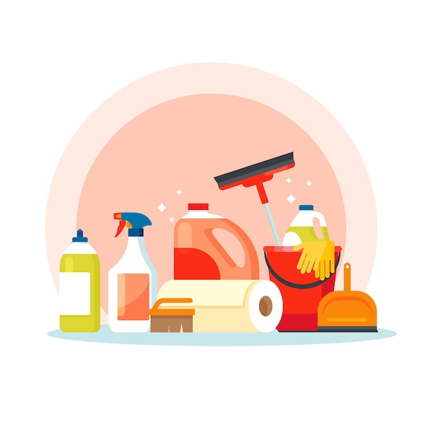 Coleção de produtos para limpeza de superfícies | Vetor Grátis Coleção de produtos para limpeza de superfícies | Vetor Grátis