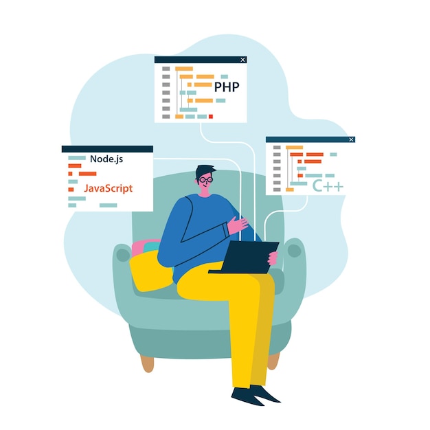 Conceito de ilustração de design de estilo plano de desenvolvimento de ... Conceito de ilustração de design de estilo plano de desenvolvimento de ...