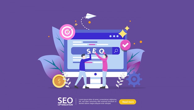 Conceito De Otimização De Mecanismo De Busca Seo Vetor Premium