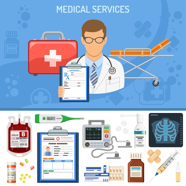Conceito de serviços médicos | Vetor Premium Conceito de serviços médicos | Vetor Premium