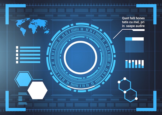 Conjunto De Elementos De Infográfico Futurista De Computador E