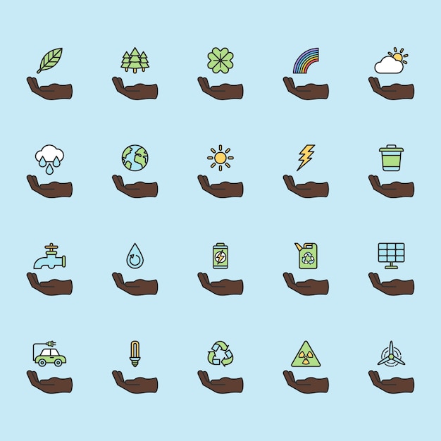 Conjunto de ilustração de vetor ambiental | Vetor Grátis Conjunto de ilustração de vetor ambiental | Vetor Grátis