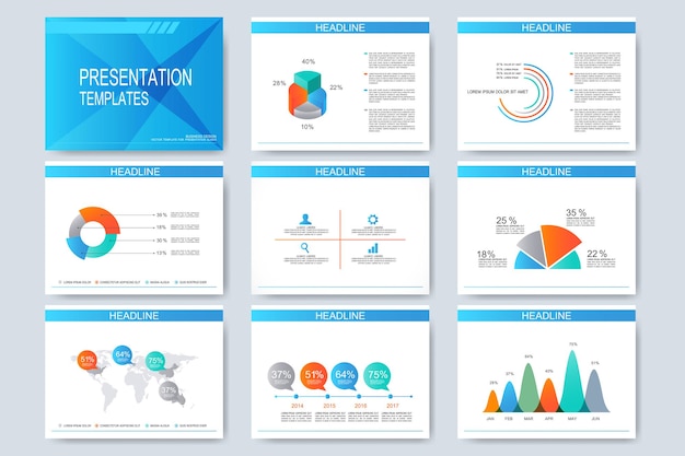 Conjunto De Slides De Apresentação De Modelos Design De Negócios