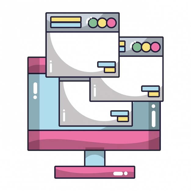 Desenhos animados de computação de tecnologia | Vetor Premium Desenhos animados de computação de tecnologia | Vetor Premium