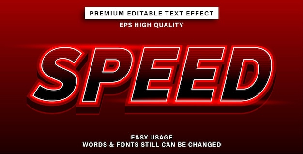 Efeito de texto editável de velocidade | Vetor Premium Efeito de texto editável de velocidade | Vetor Premium