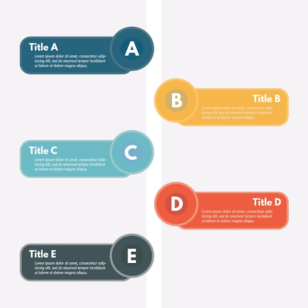 Elementos de design do infográfico de cinco etapas. modelo de design do ... Elementos de design do infográfico de cinco etapas. modelo de design do ...