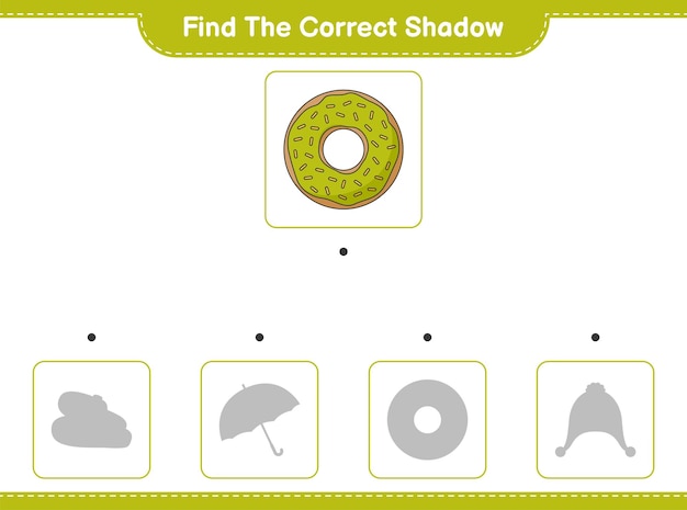 Encontre a sombra correta. encontre e combine a sombra correta de donut ... Encontre a sombra correta. encontre e combine a sombra correta de donut ...