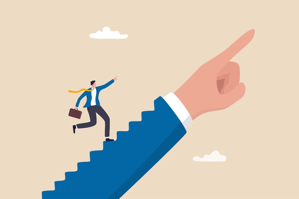 Etapa de sucesso, direção de crescimento de liderança ou carreira ... Etapa de sucesso, direção de crescimento de liderança ou carreira ...
