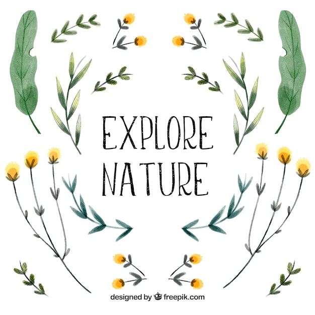 Explore a natureza. citação de letras com tema floral e flores | Vetor ... Explore a natureza. citação de letras com tema floral e flores | Vetor ...