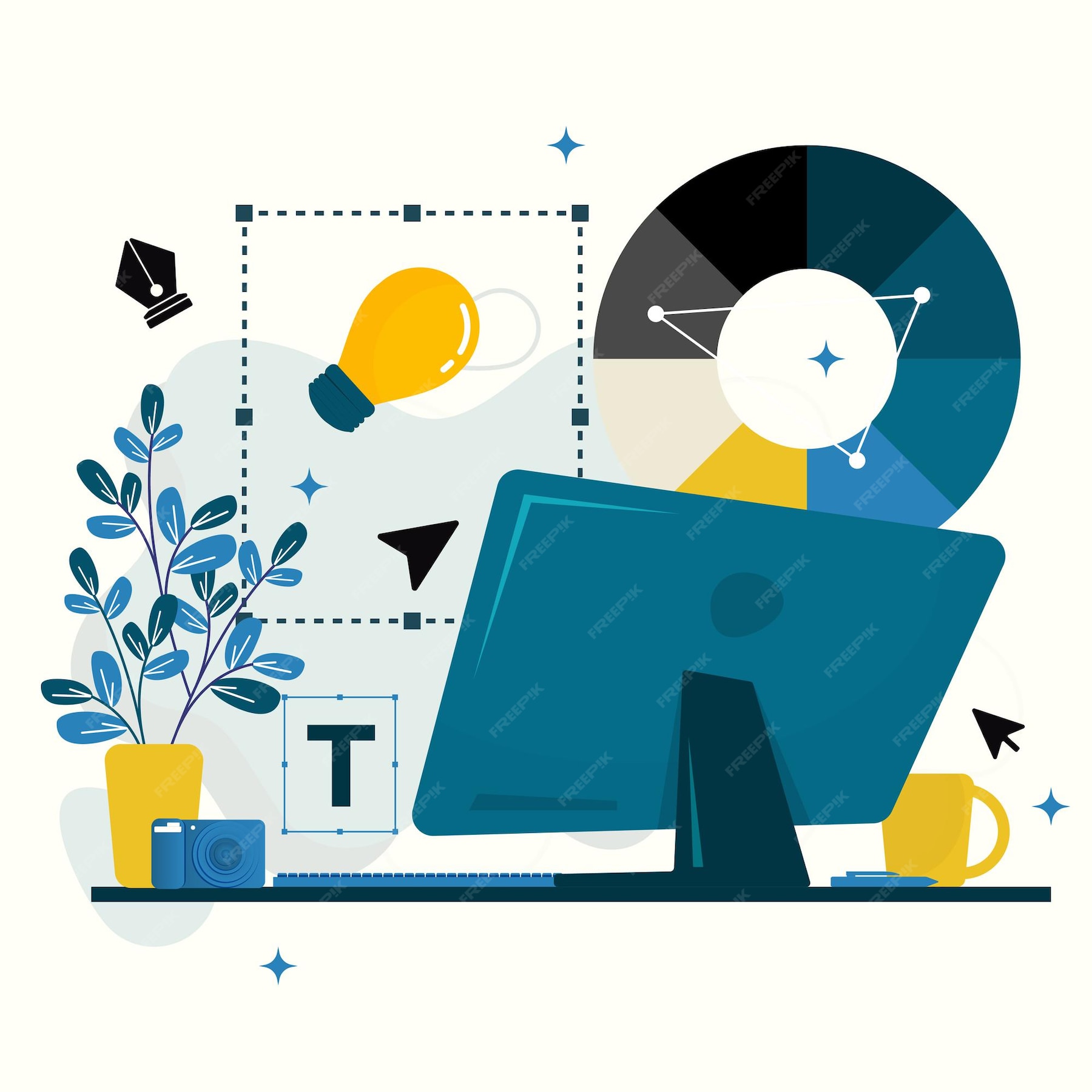Ferramenta De Desenho Gráfico Digital De Designer Gráfico Ilustração De