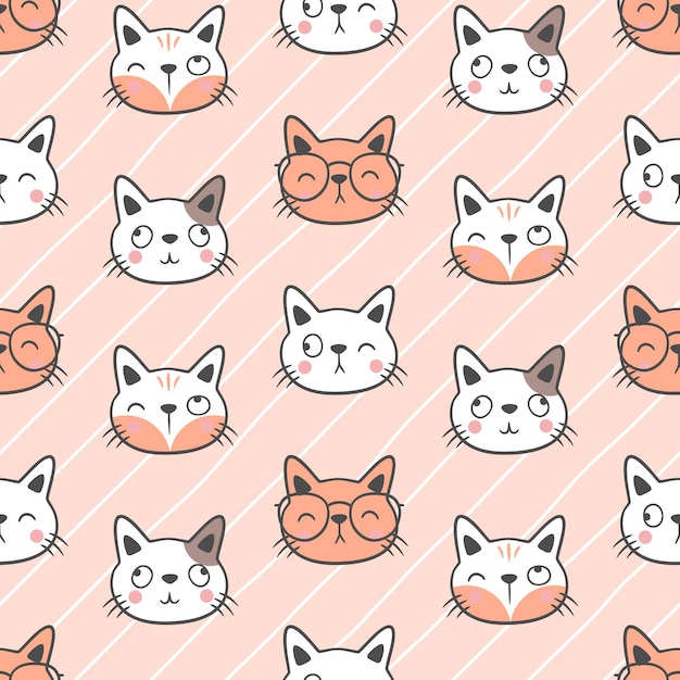 Fundo de padrão sem emenda de gato fofo, desenho de padrão de gato ... Fundo de padrão sem emenda de gato fofo, desenho de padrão de gato ...