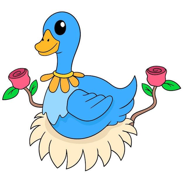 Galinhas patas fêmeas estão incubando no ninho, arte de ilustração ... Galinhas patas fêmeas estão incubando no ninho, arte de ilustração ...