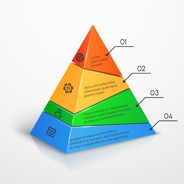 Gráfico de pirâmide de hierarquia de camadas | Vetor Premium Gráfico de pirâmide de hierarquia de camadas | Vetor Premium
