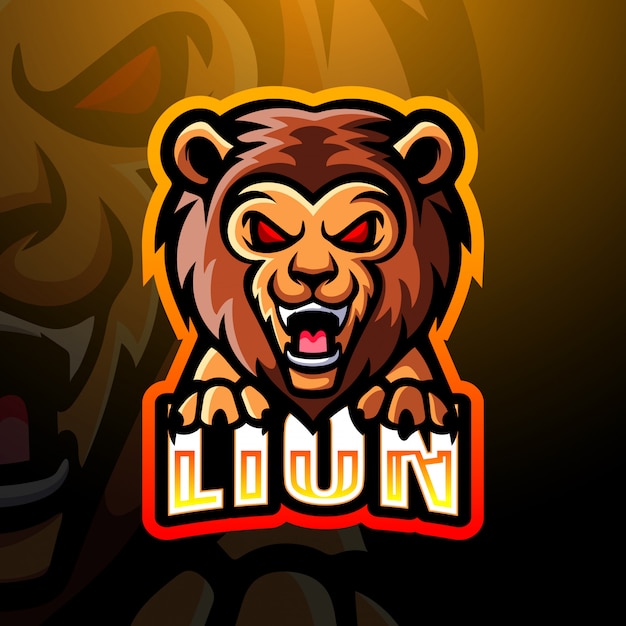 Ilustração De Logotipo Esport Mascote Leão Vetor Premium