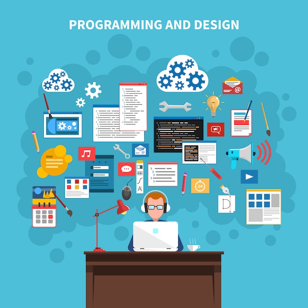 Ilustração do conceito de programação | Vetor Grátis Ilustração do conceito de programação | Vetor Grátis