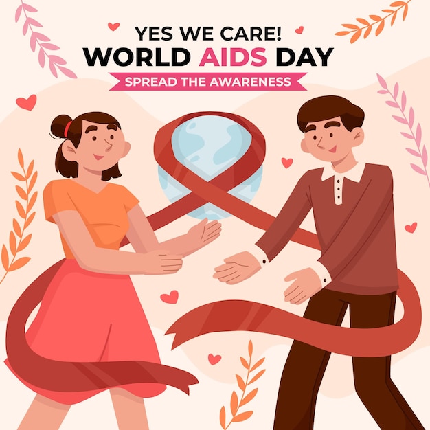 Ilustração Do Dia Mundial Da Aids Vetor Grátis