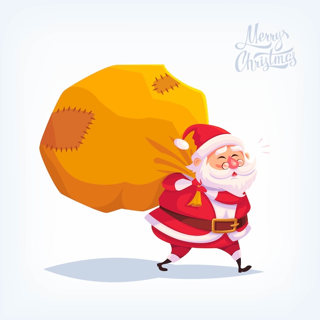 Ilustração Dos Desenhos Animados De Feliz Natal Papai Noel Vetor Premium