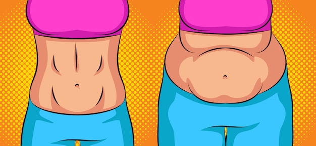 Ilustração em vetor cor de uma barriga feminina. barriga de uma mulher ... Ilustração em vetor cor de uma barriga feminina. barriga de uma mulher ...