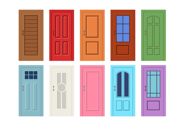 Ilustração em vetor de uma porta de madeira | Vetor Premium Ilustração em vetor de uma porta de madeira | Vetor Premium