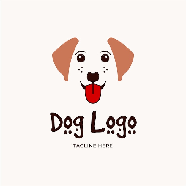 Ilustração Em Vetor Modelo Design De Logotipo De Cachorro Vetor Premium