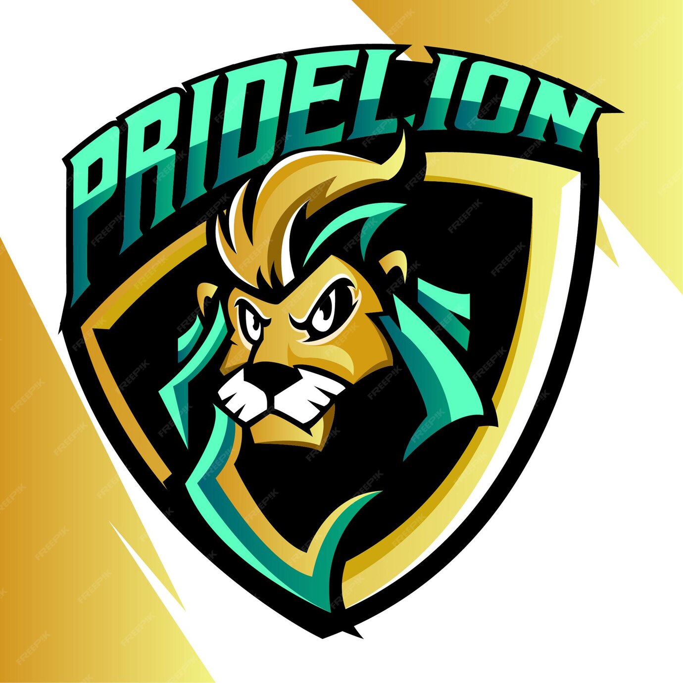 Ilustração Vetorial De Logotipo De Mascote De Leão Vetor Premium