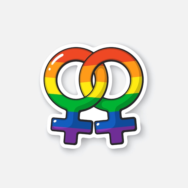 Ilustração Vetorial Símbolo De Vênus Homossexual Feminino Na Cor Do