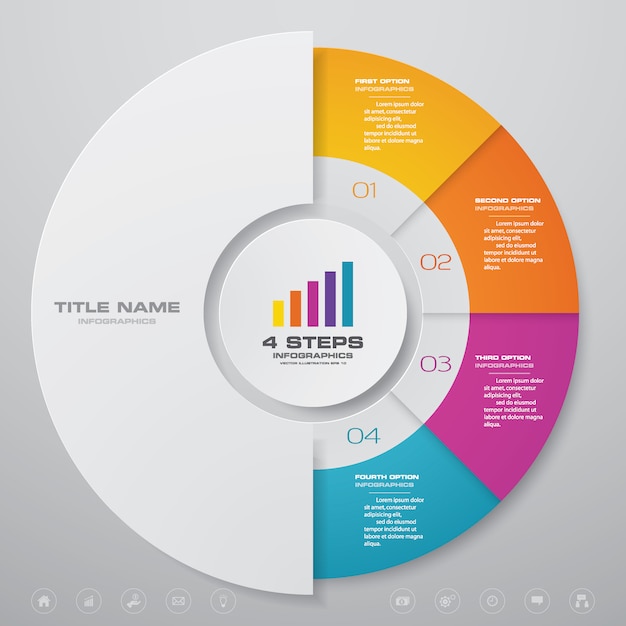 Infográfico de gráfico de ciclo para apresentação de dados. | Vetor Premium Infográfico de gráfico de ciclo para apresentação de dados. | Vetor Premium
