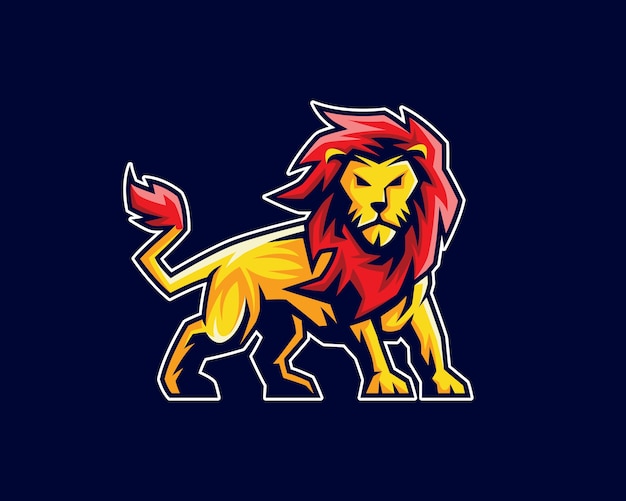 Logotipo Do Mascote Do Leão Logotipo Do Esporte Vetor Premium