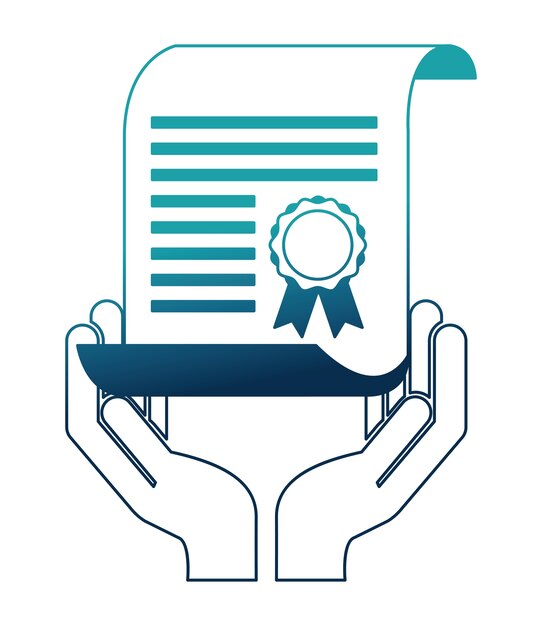 Mão com diploma ilustração vetorial design de ilustração | Vetor Premium Mão com diploma ilustração vetorial design de ilustração | Vetor Premium
