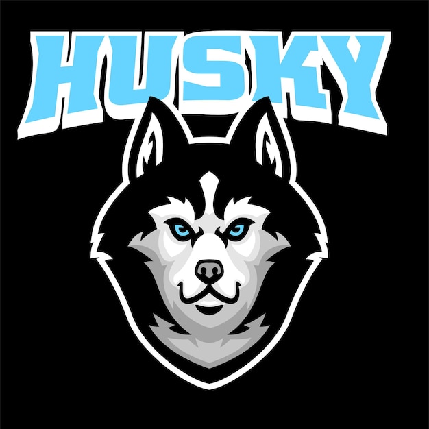 Mascote De Cabeça De Cachorro Husky Vetor Premium