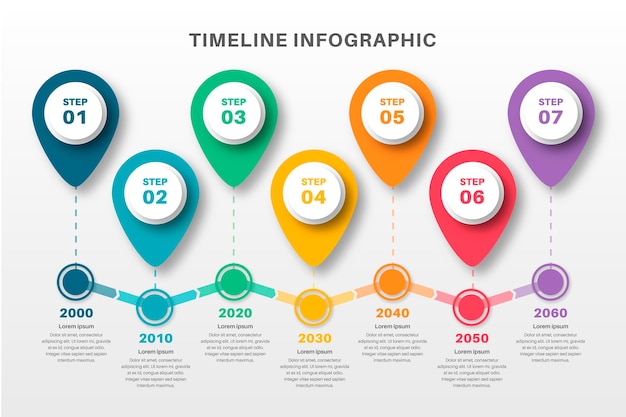 Modelo de infográfico de linha do tempo plana | Vetor Grátis Modelo de infográfico de linha do tempo plana | Vetor Grátis