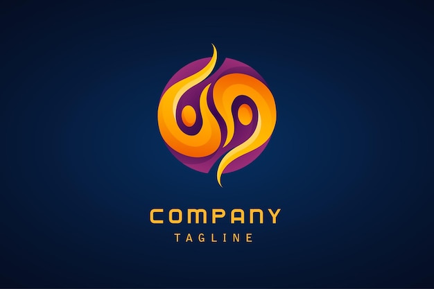 Modelo de logotipo gradiente abstrato laranja roxo yin yang | Vetor Premium Modelo de logotipo gradiente abstrato laranja roxo yin yang | Vetor Premium