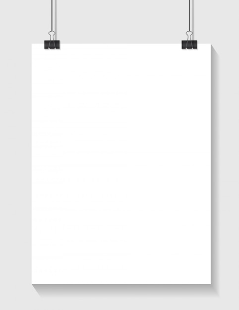 Modelo de papel branco com lugar para o seu clipe de texto | Vetor Premium Modelo de papel branco com lugar para o seu clipe de texto | Vetor Premium