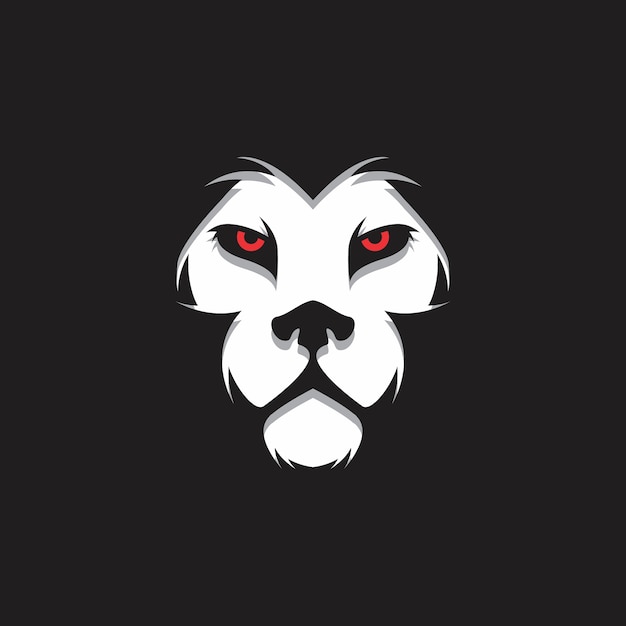 Modelo Do Logotipo Do Leão Branco Vetor Premium