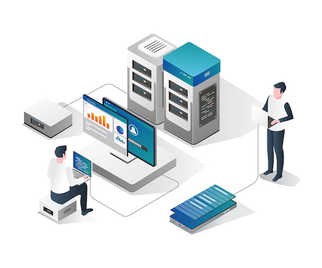 O desenvolvedor da web está testando o aplicativo e analisando | Vetor ... O desenvolvedor da web está testando o aplicativo e analisando | Vetor ...