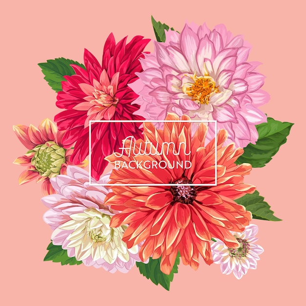Olá, design floral de outono. fundo floral sazonal de outono para web ... Olá, design floral de outono. fundo floral sazonal de outono para web ...