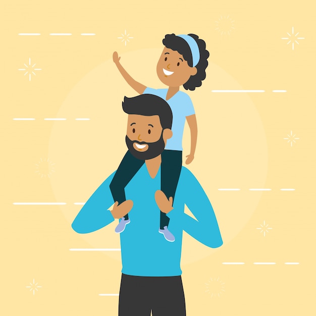 Pai com filha pequena | Vetor Grátis Pai com filha pequena | Vetor Grátis