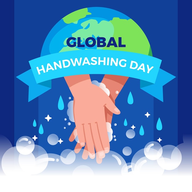 Plano de fundo dia global de lavagem das mãos com mãos e globo | Vetor ... Plano de fundo dia global de lavagem das mãos com mãos e globo | Vetor ...